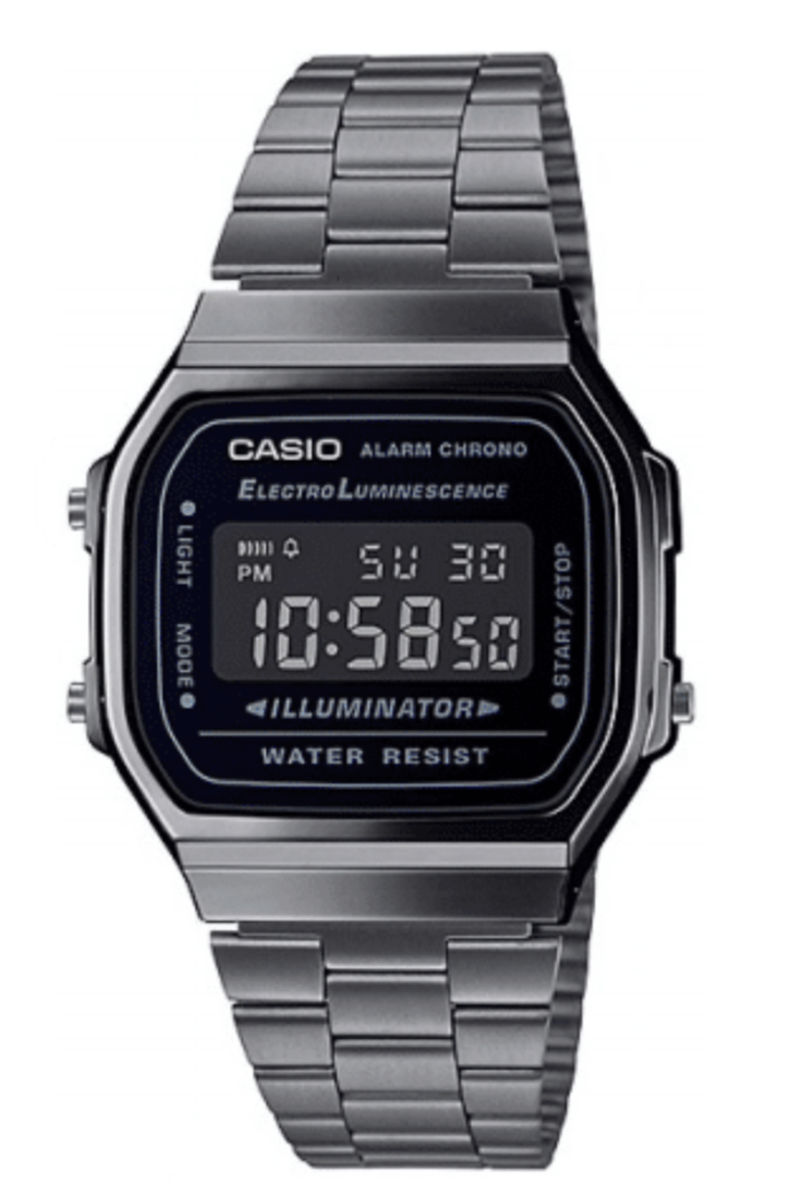 CASIO VINTAGE A168WGG-1B ILLUMINATOR WATCH - GUNMETAL GREY – Bones ...